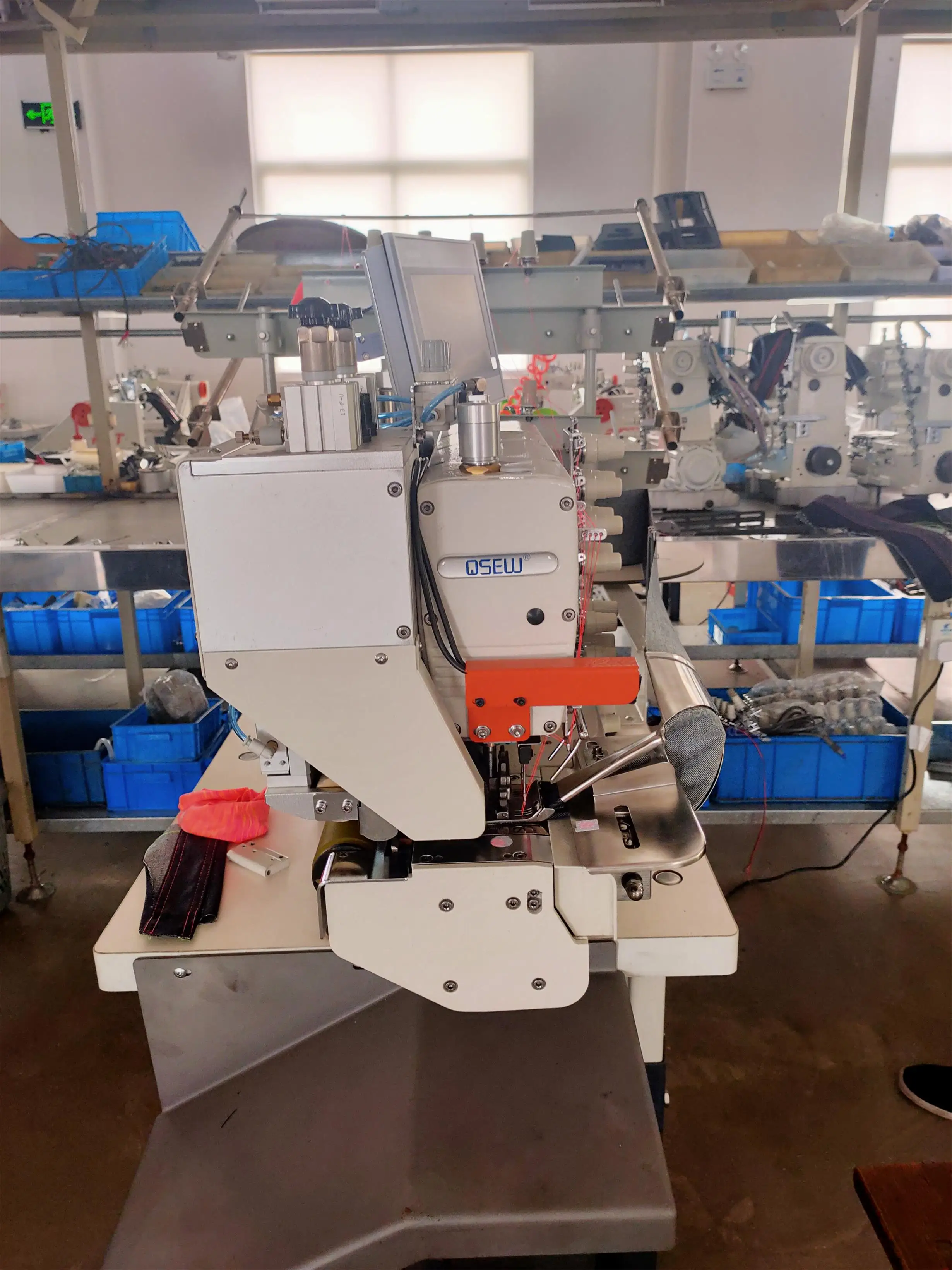 Qs-9104utc Jeans Automatic Waistband Multi Needle Sewing Machine With ...