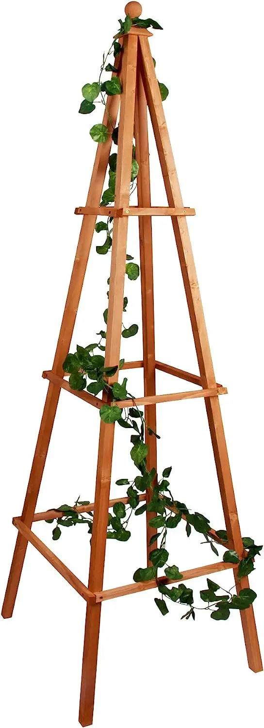 Garden Obelisk Trellis Large Trellis Medium Brown for Climbing Plants ...