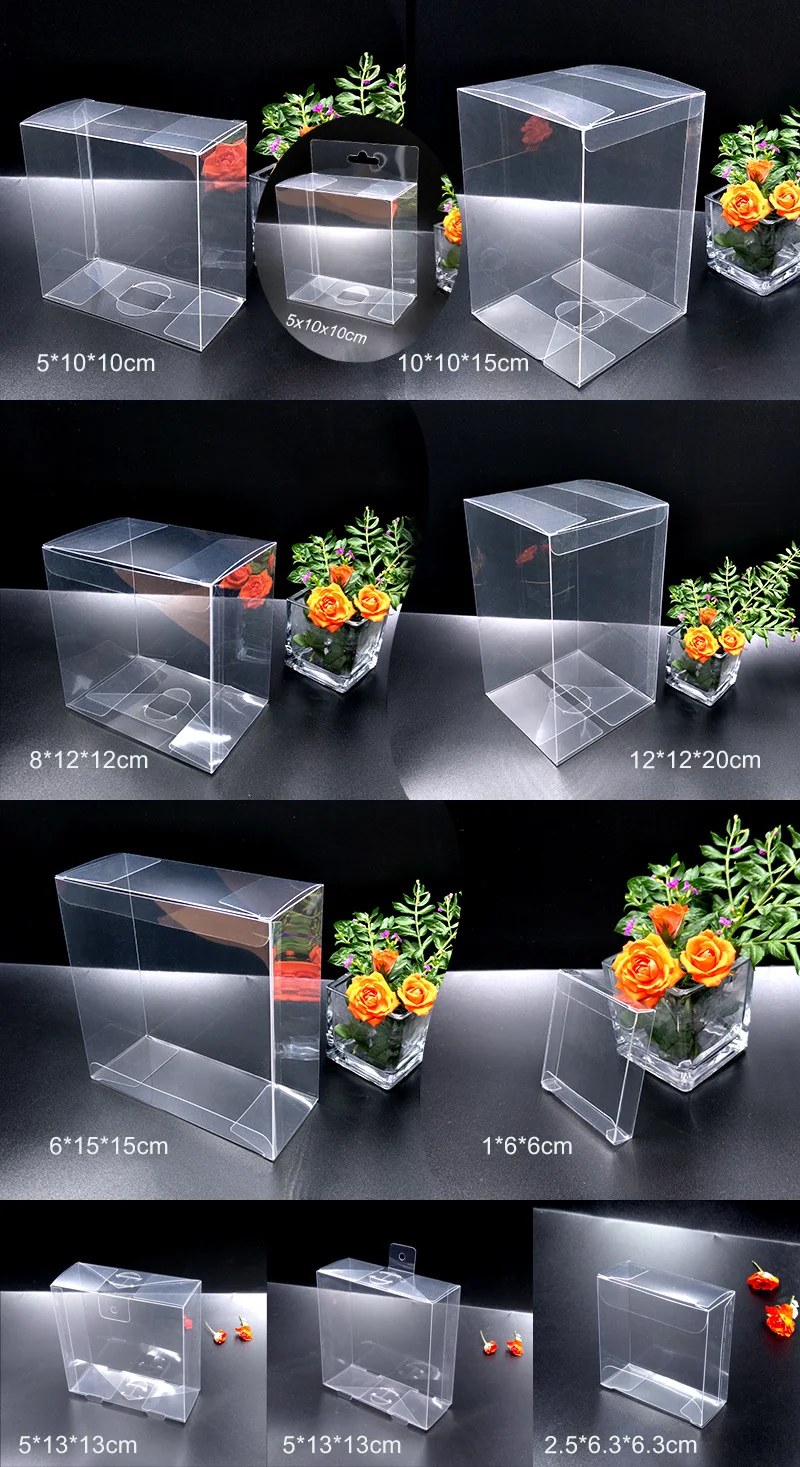 Food Grade 11 13 15x15x15 18cm Cube Plastic Box Pvc Transparent Plastic ...
