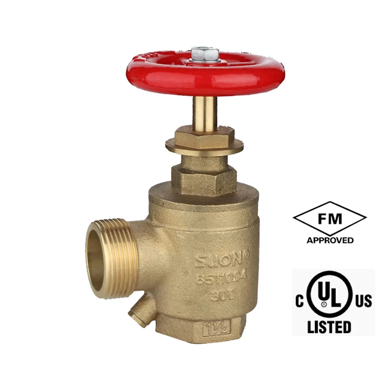 FM&UL&ULC Approvals Brass Chrome Polish 1.5'' Angle Hose Valve