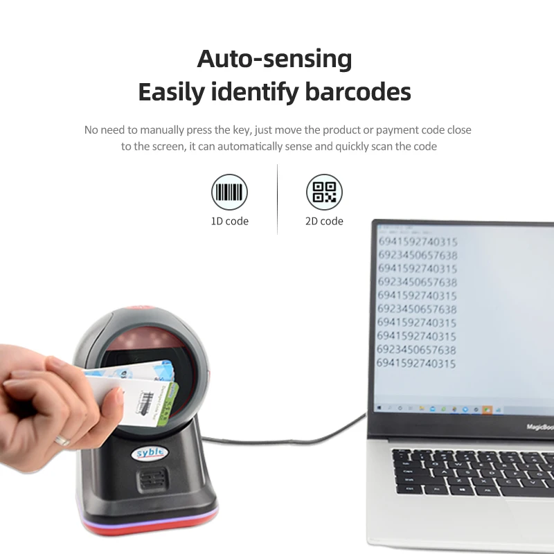 Syble XB-8608H Desktop Corded QR Code Scanner - 2D Barcode Reader
