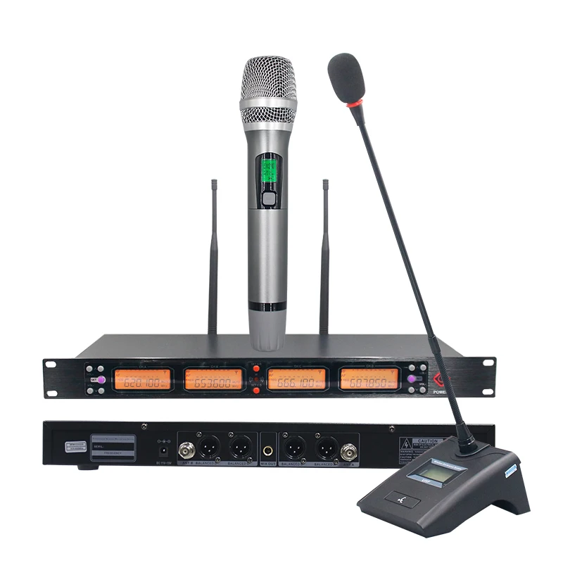 Professional Stage Performance Uhf True Diversity Wireless Microphone System With Handheld ...