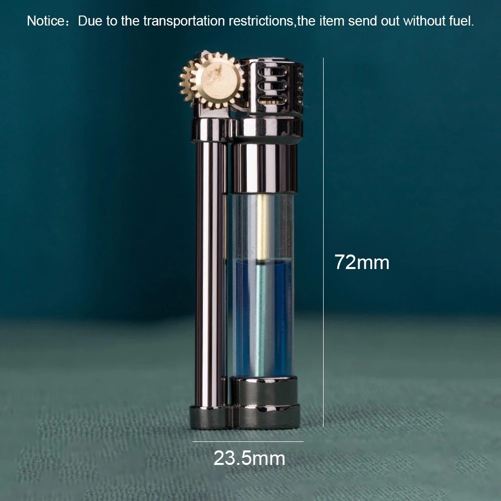 Metal Retro Kerosene Windproof Lighter Transparent Visual Oil Tank ...