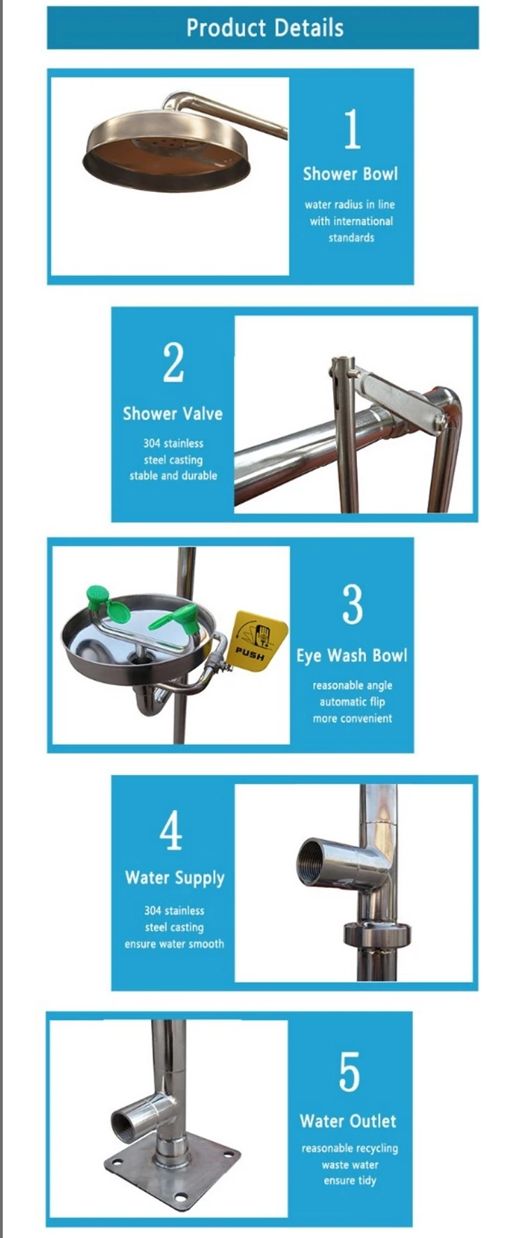 Compound Antifreeze Safety Shower and Eye Wash With Dust Cover| Alibaba.com
