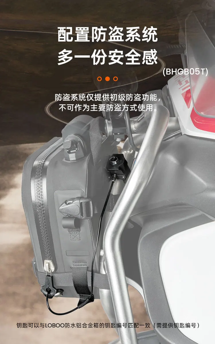 LOBOO Waterproof Reflective Motorcycle Bar Bag - 6L