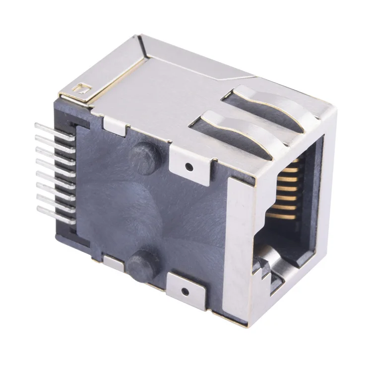 8-pin EMI SMT RJ45 Female Connector with LED 10/100base