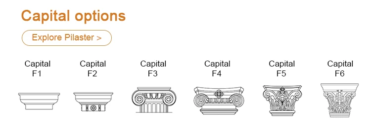 PFM Project Round Roman Column Design Natural Stone White Marble ...