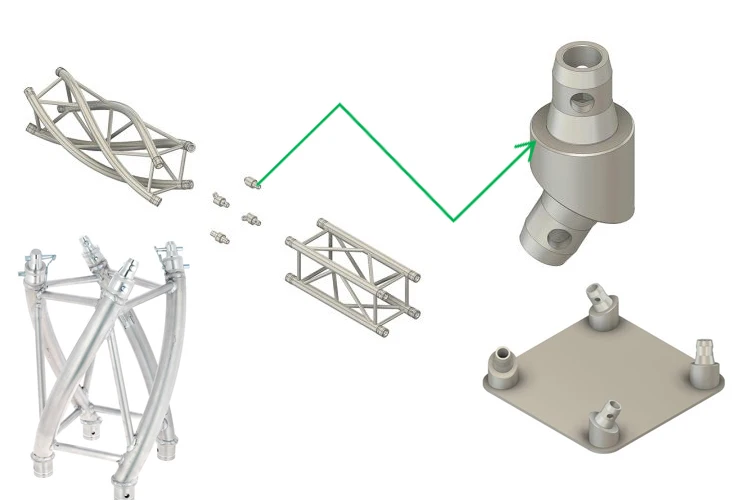 F34 Aluminum DNA Twisted Truss - Unique Display Solution