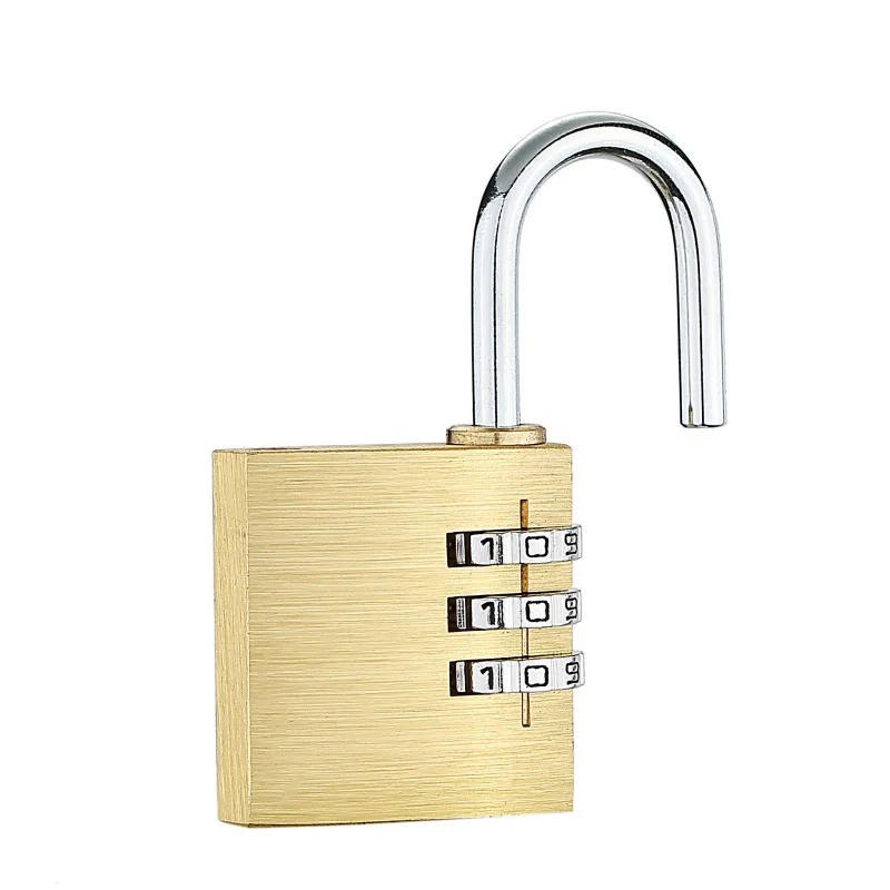 25mm 3-Wheel Arc Copper Combination Lock Cabinet Padlock with Copper ...