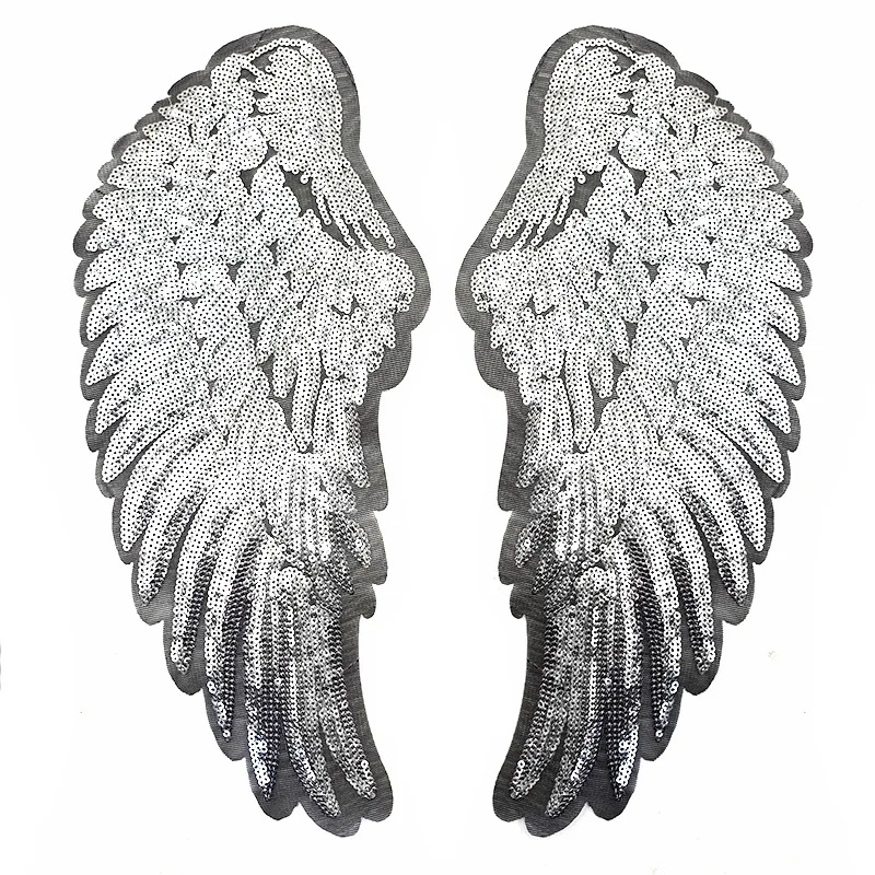 Sequin Embroidery Matching Flower Wing Pattern Gold Silver Adhesive DIY ...