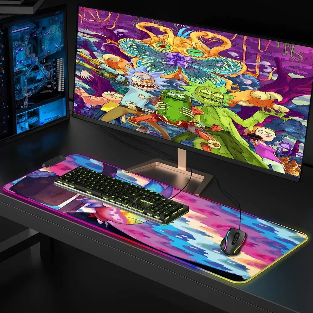 Rgb Gaming Mouse Pad Soft Oversized Glowing Led Extended Mousepad,Anti ...