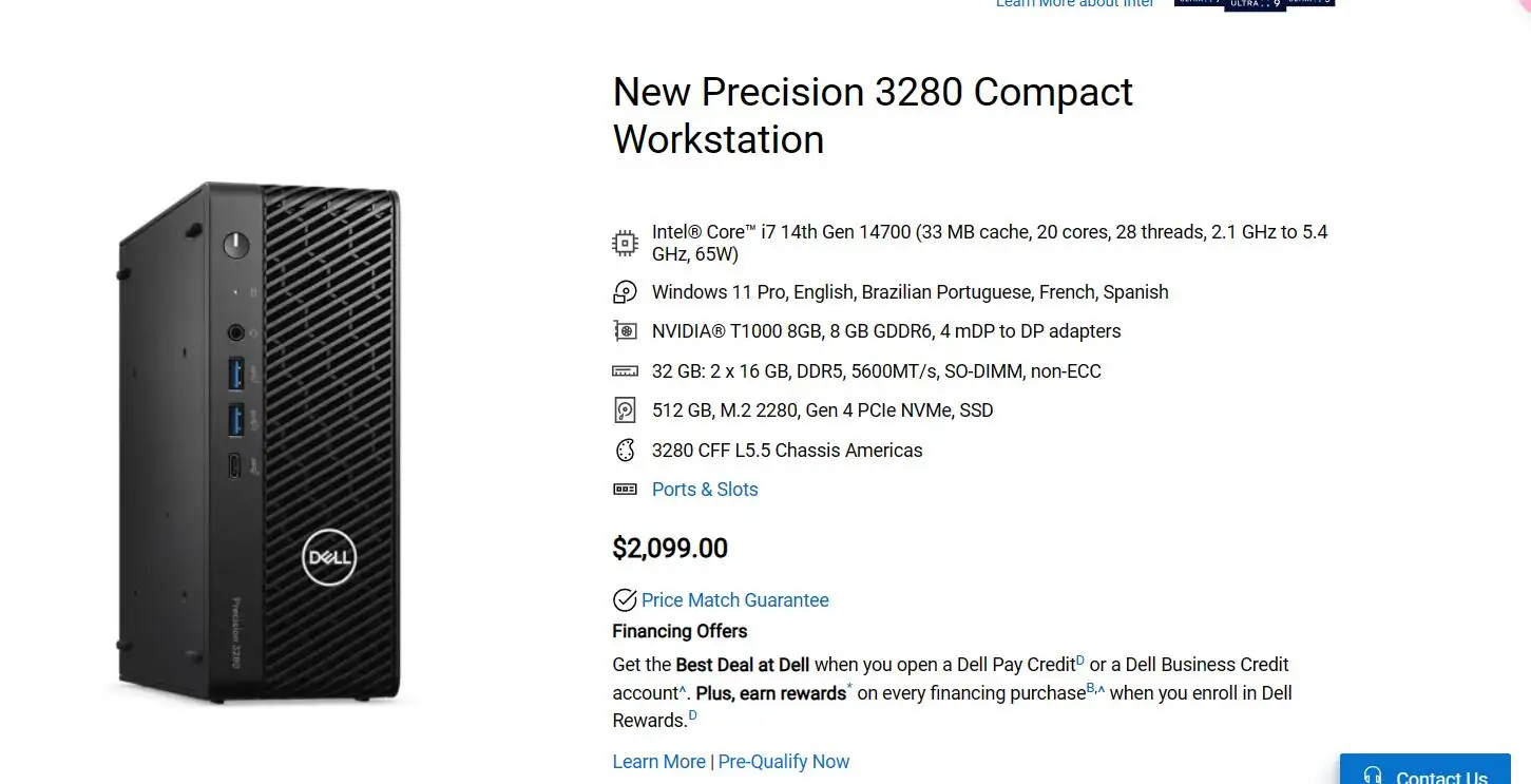 Dell Precision 3260 3280 Compact Workstation Mini Pcs Nuc 13th I5-13500 ...