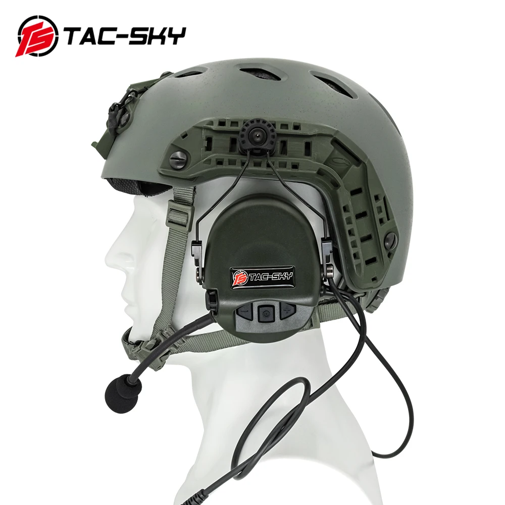 TS TAC-SKY Tactical Helmet with TCILIBERATOR II Earmuffs