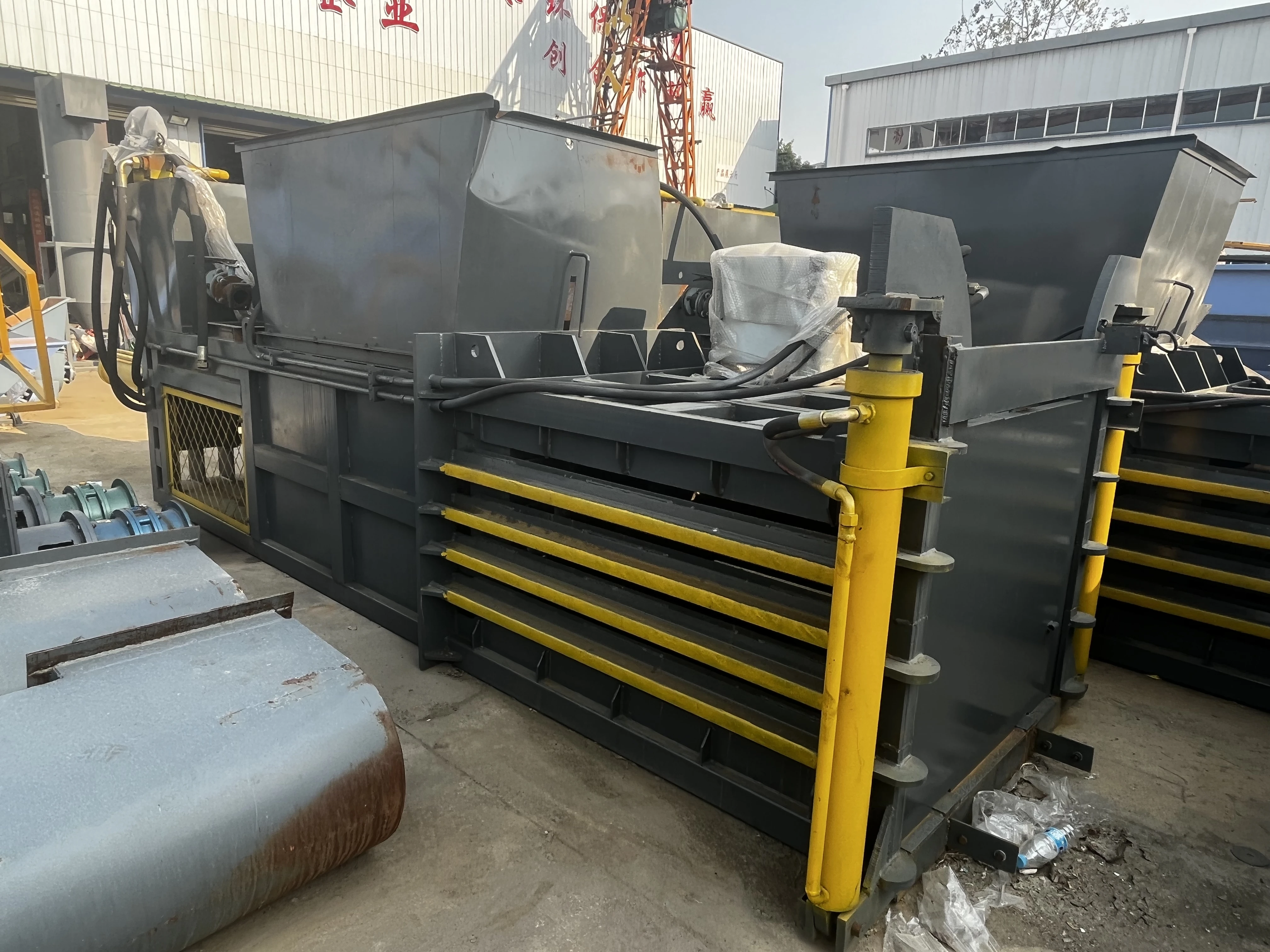 Horizontal Hydraulic Baling Press Waste Drum Compactor Packaging ...