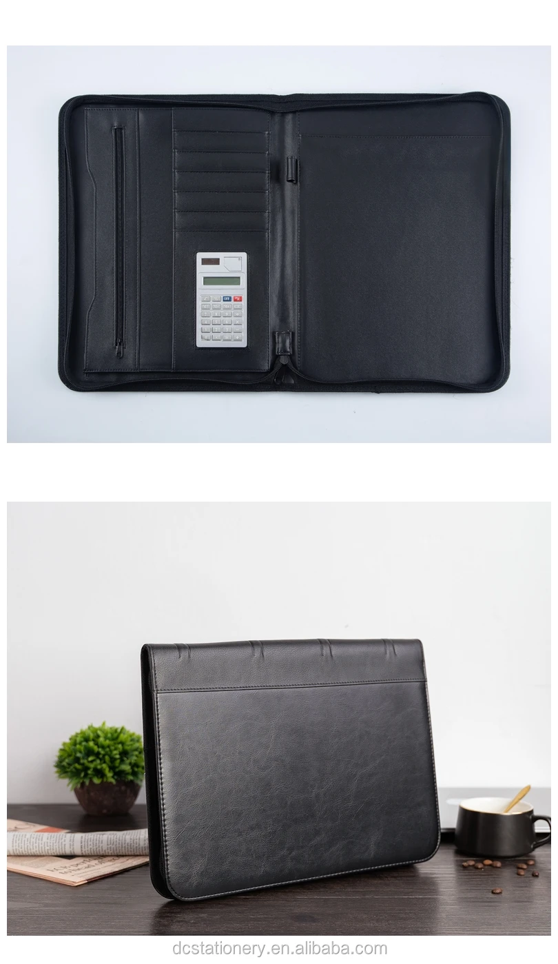 Design A4 Size Folder Zip,A4 Personalised Conference Folder Leather ...