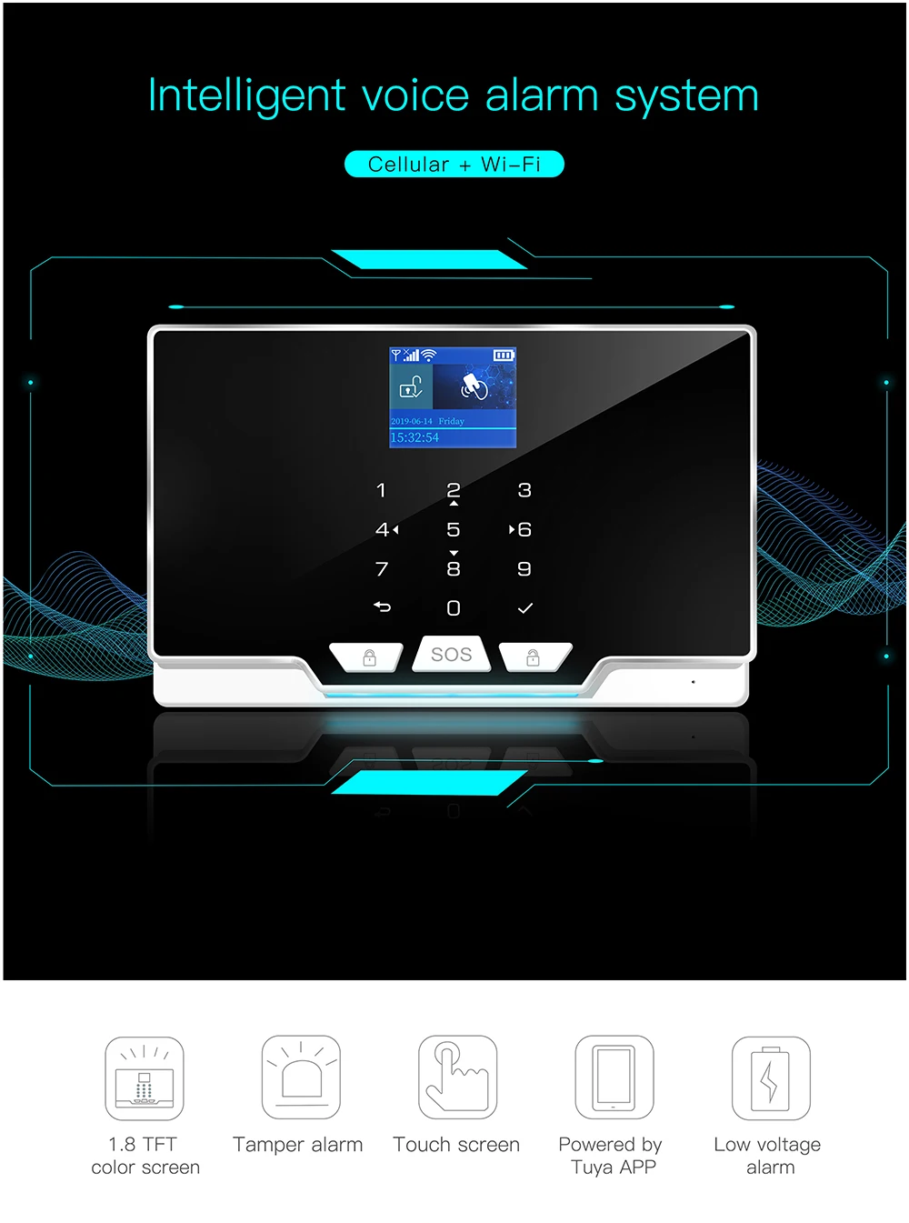 Tuya Wifi Gsm Alarm Touch Screen Security Smart Home Alarm System Smart ...