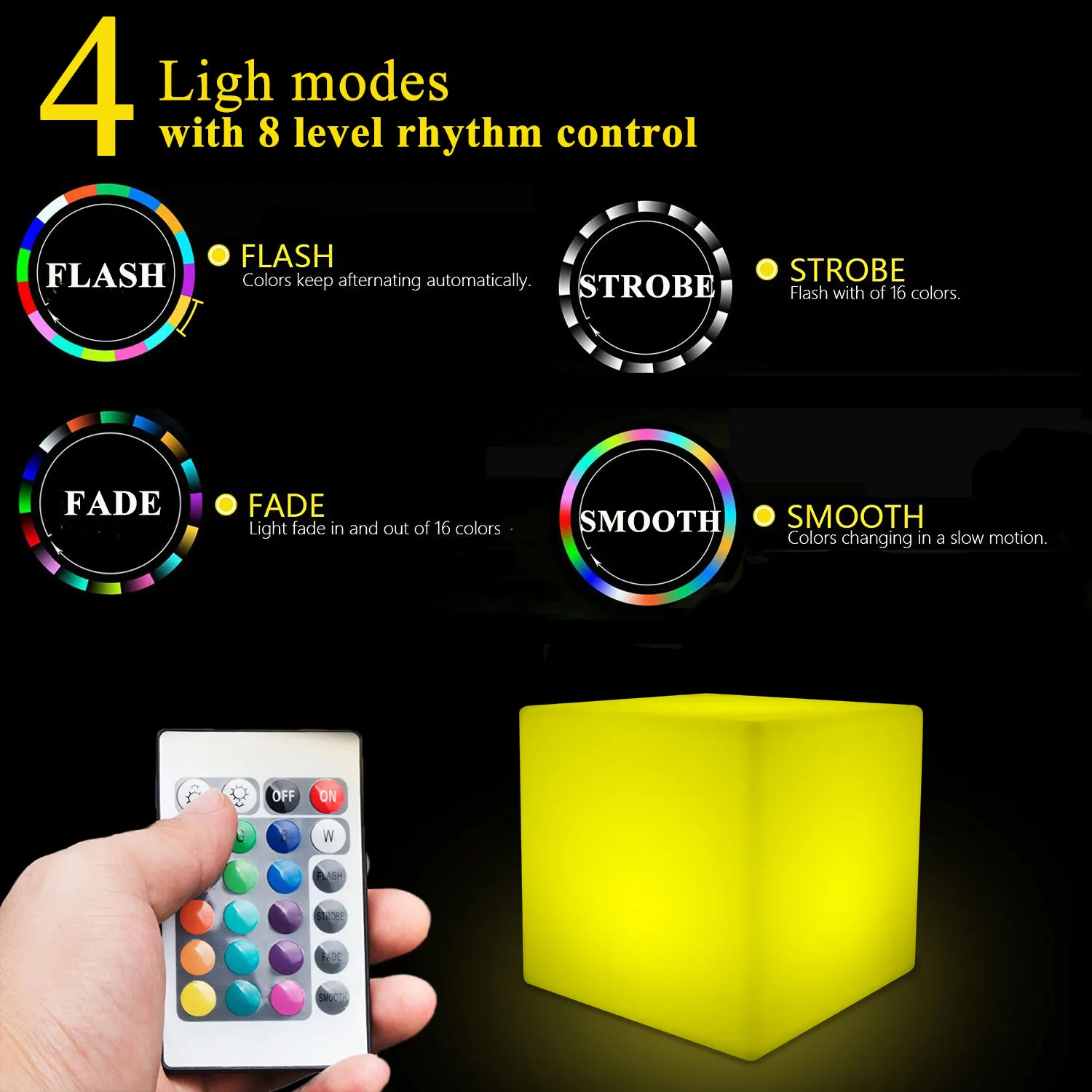 LED Cube - 40x40x40cm Waterproof RGB Night Club Party Light