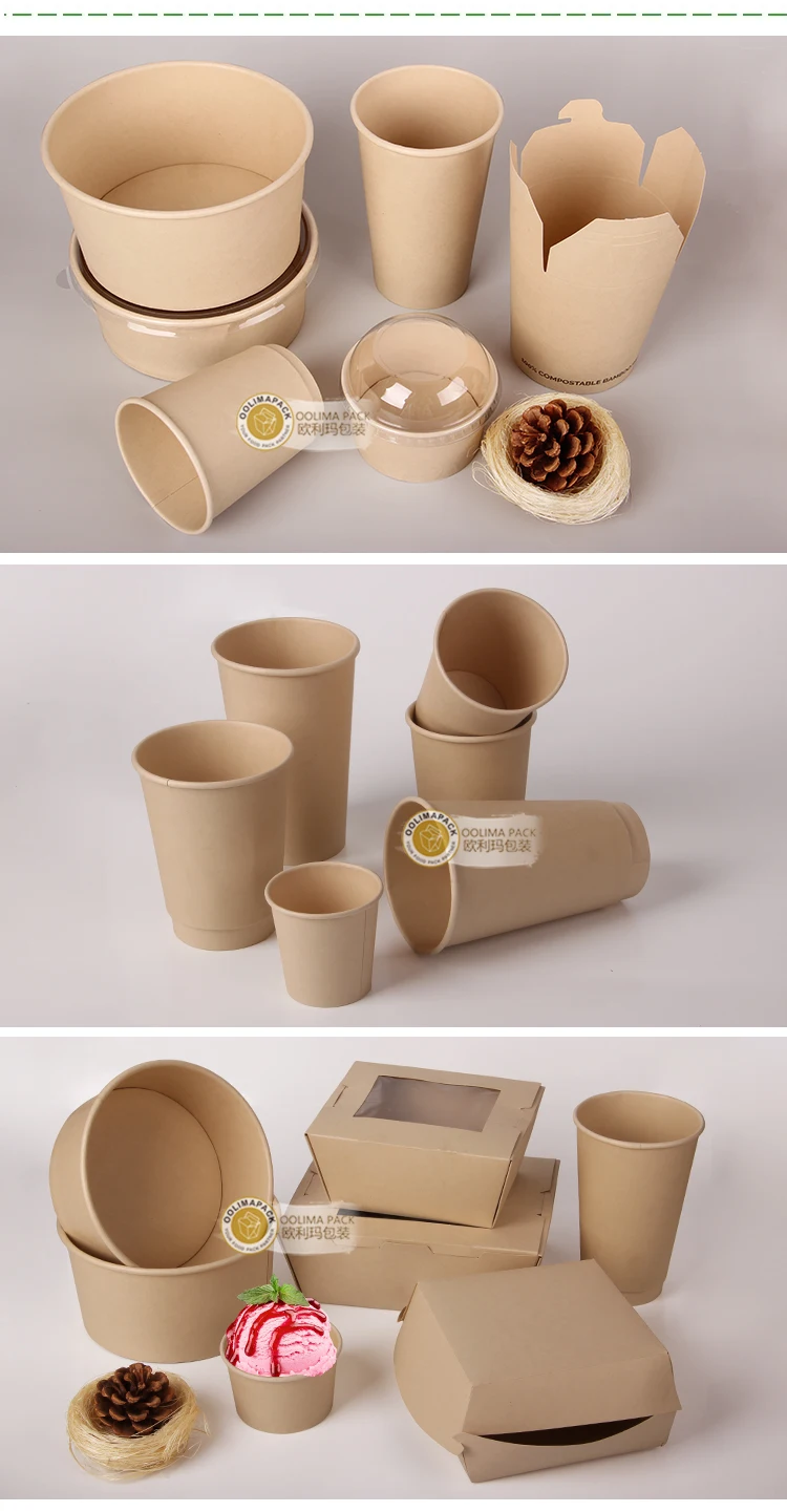 Eco-friendly Bamboo Paper Food Container Biodegradable Takeaway ...