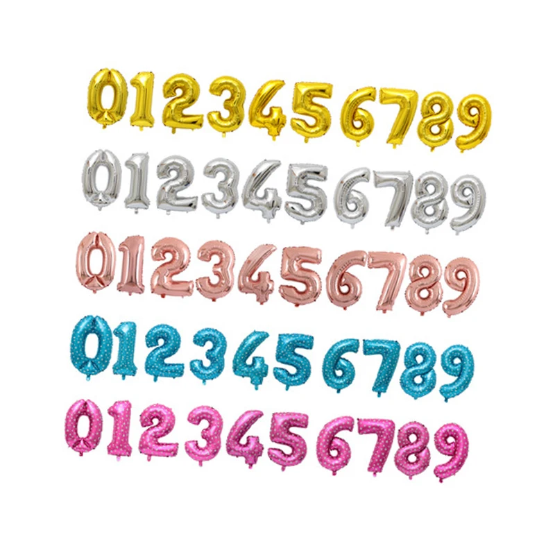 32 Inch Number Balloon Gold/silver/blue/pink/red/black/rose Gold ...