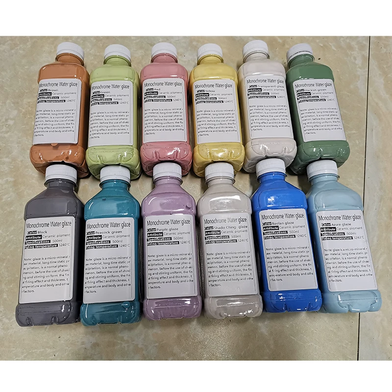 12 Colors Water Glaze of Clay Monochrome Glaze Pigment with Lead-free ...