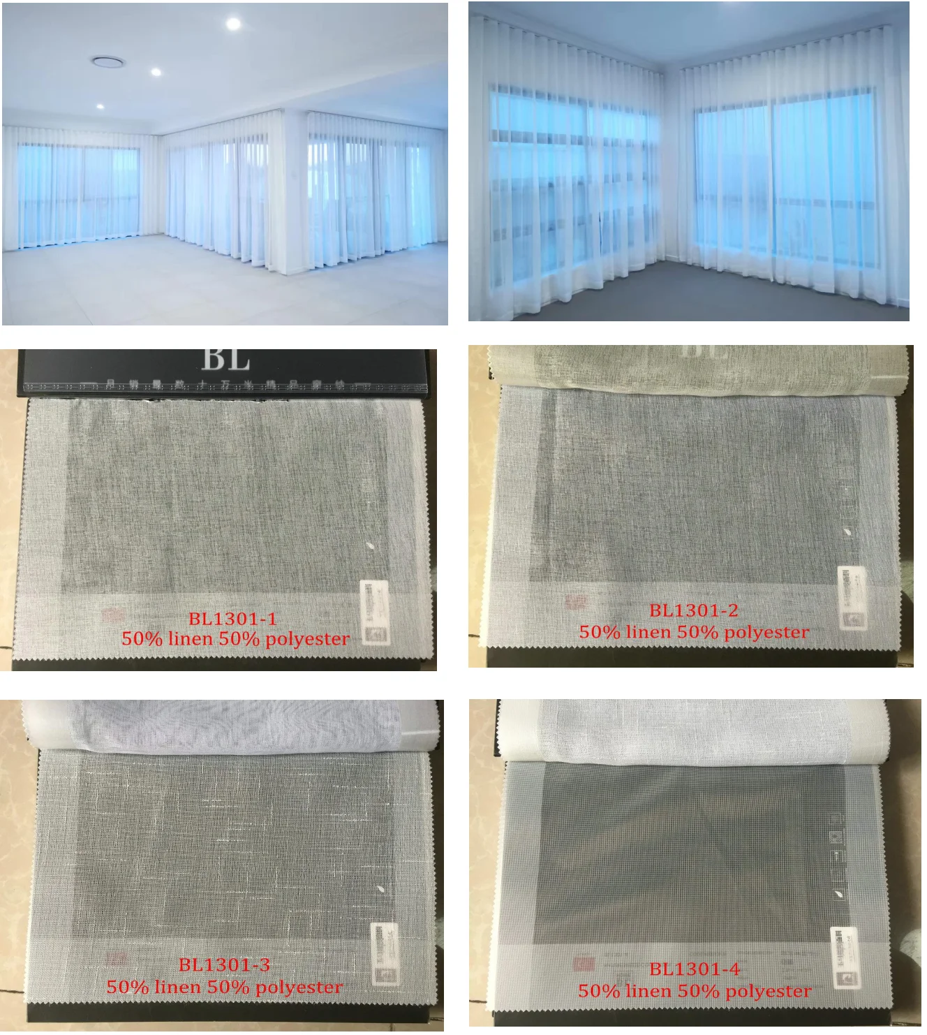 Remote Control Electric Ripple Fold Sheer Drapery Motorized Curtains