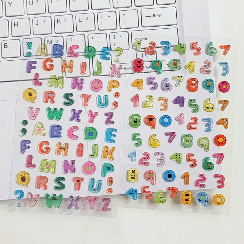 Alphabet Jelly Window Sticker Gel Cling Washable Sticker