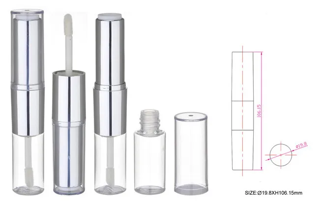 Double Ended Cosmetics Packaging - Luxury Lipstick & Lip Gloss Tube