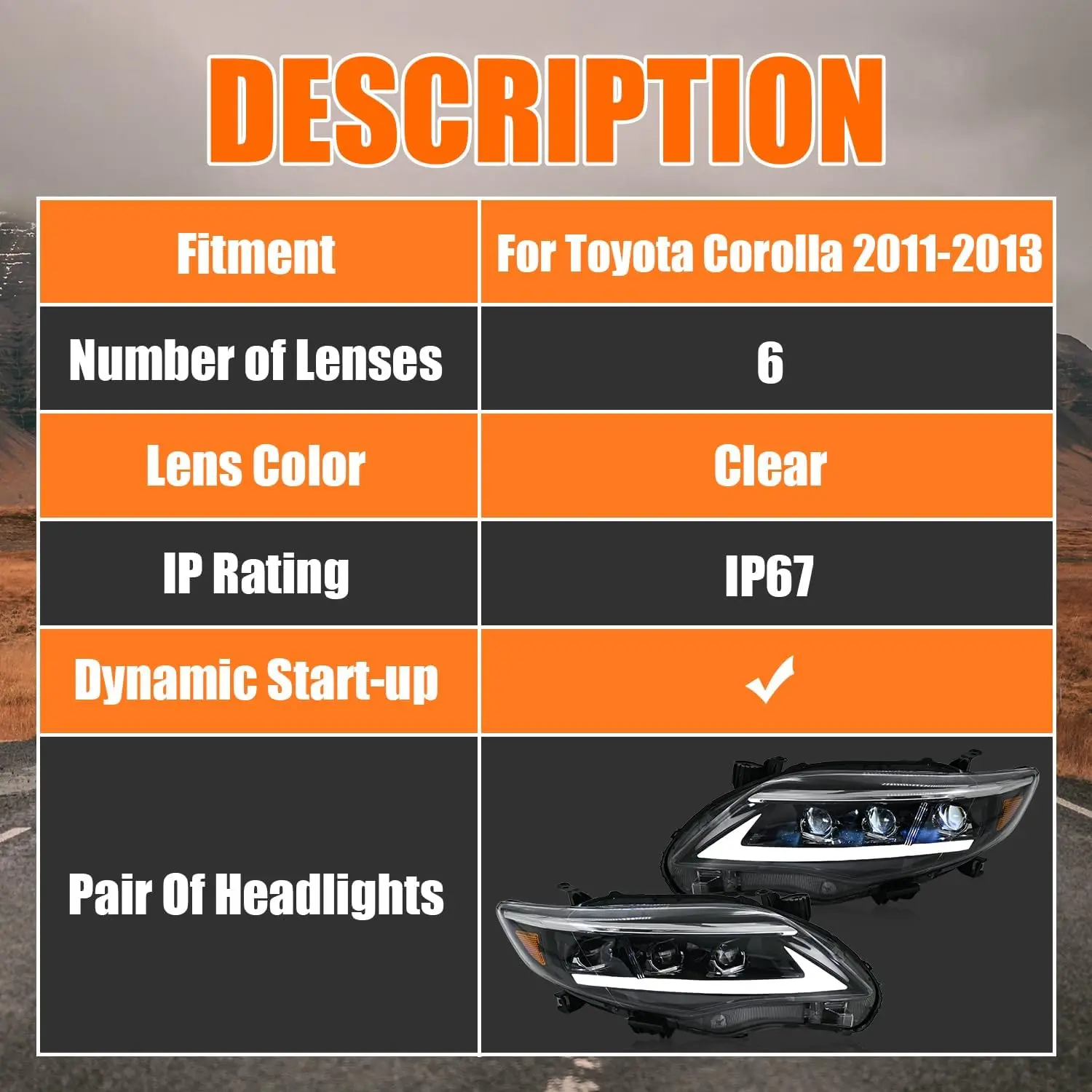 LED Headlights Modified Assembly Plug and Play LED Headlamp Fit for ...