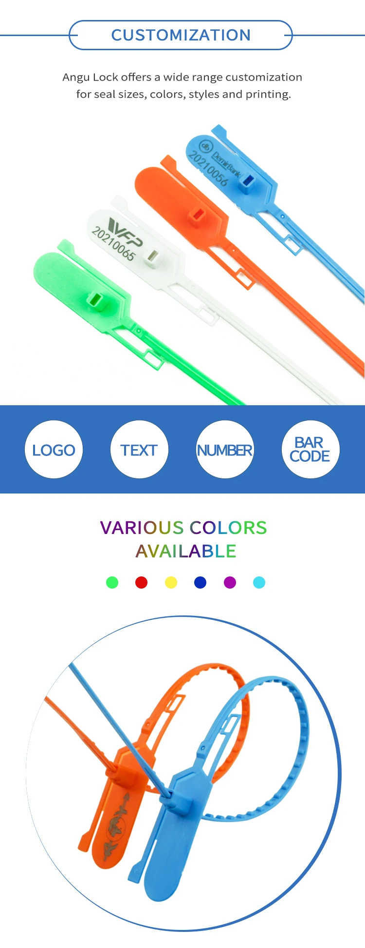 Plastic Label Seal Tag Lock Plastic Container Lock Seal Disposable ...