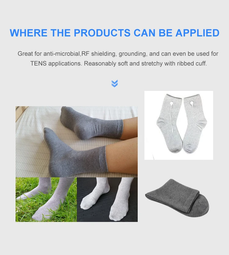 Conductive Earthing Tens Anti Bacterial Anti Smell Socks With Pure ...
