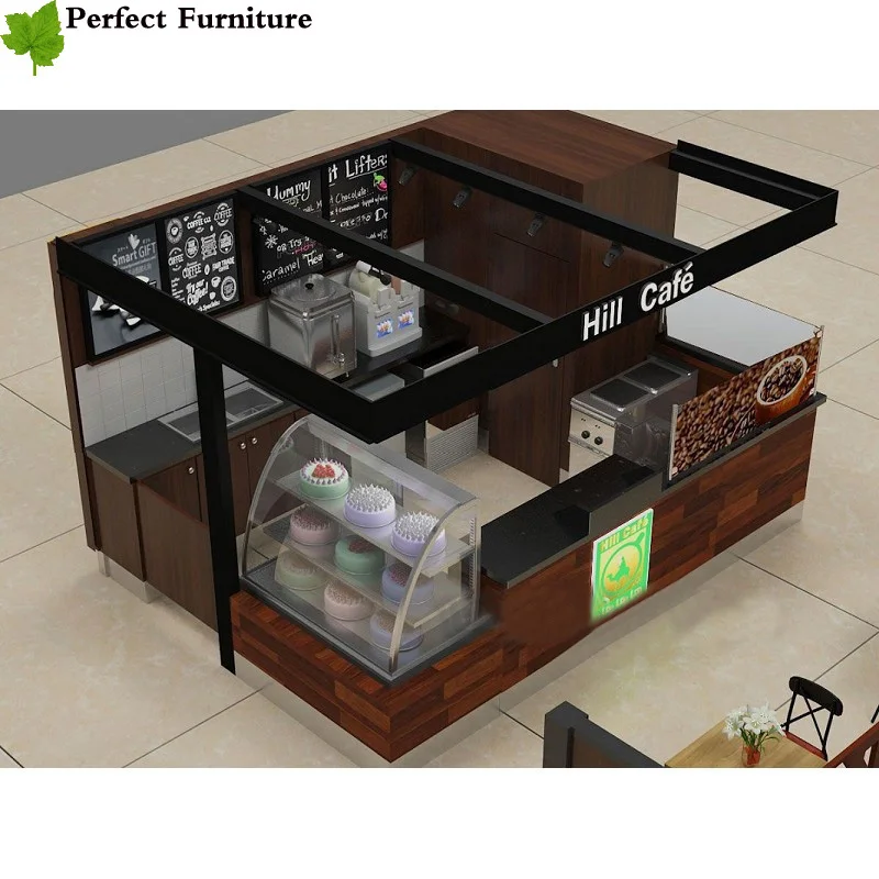 MDF Wood Modern Creative Wood Coffee Bar Counter Display