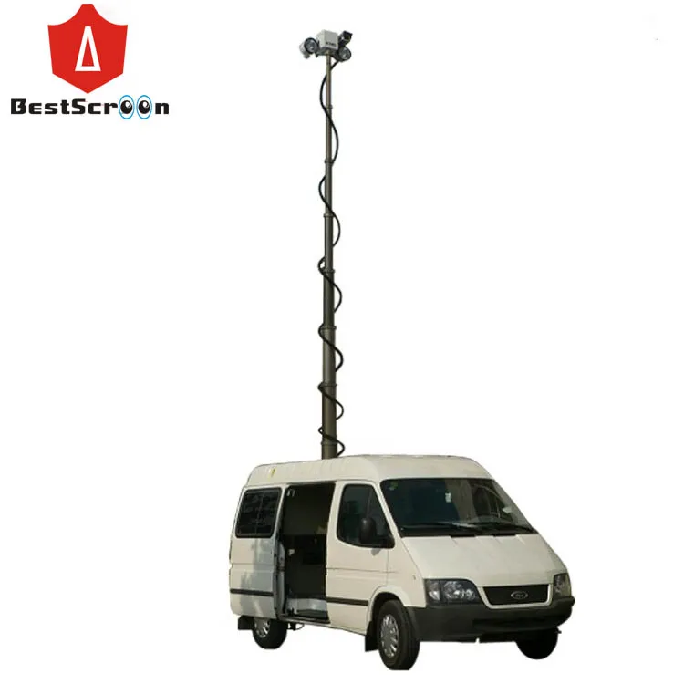 15m aluminium manual winch crank telescopic mast manual mast for ...