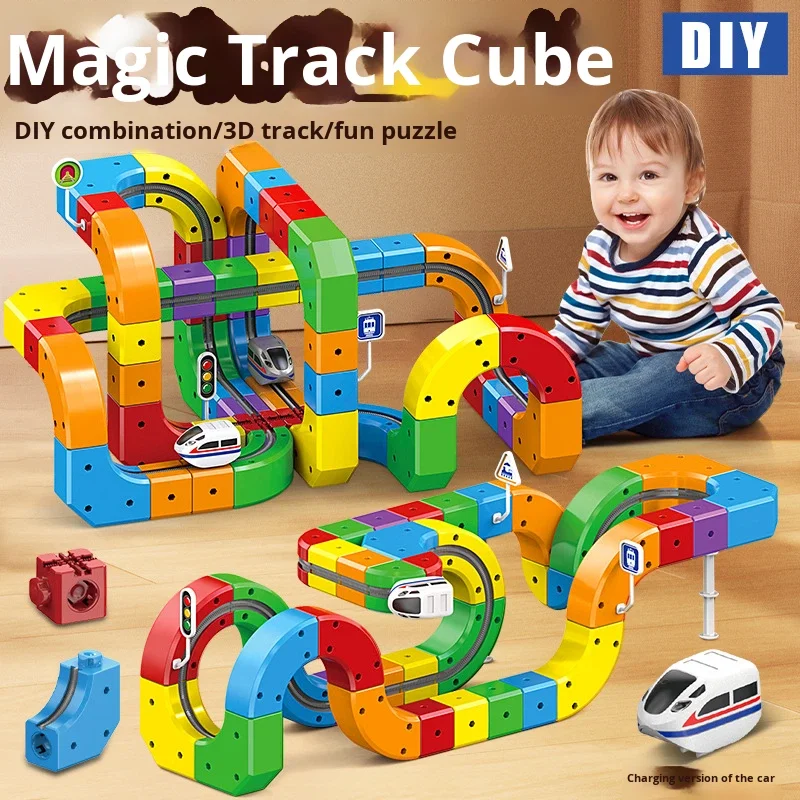 2026 Magnetic Train High-Speed Rail Cube DIY Toy - 40 Pieces