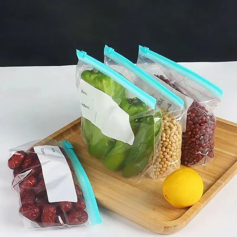 Freezer Bags Reusable Food Storage Baggies Leakproof Food Storage ...