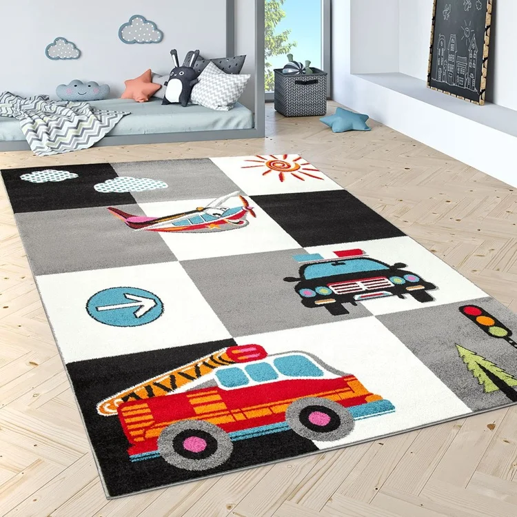 Nursery Learning Educational Rugs in Multi Color Children Latex Free ...