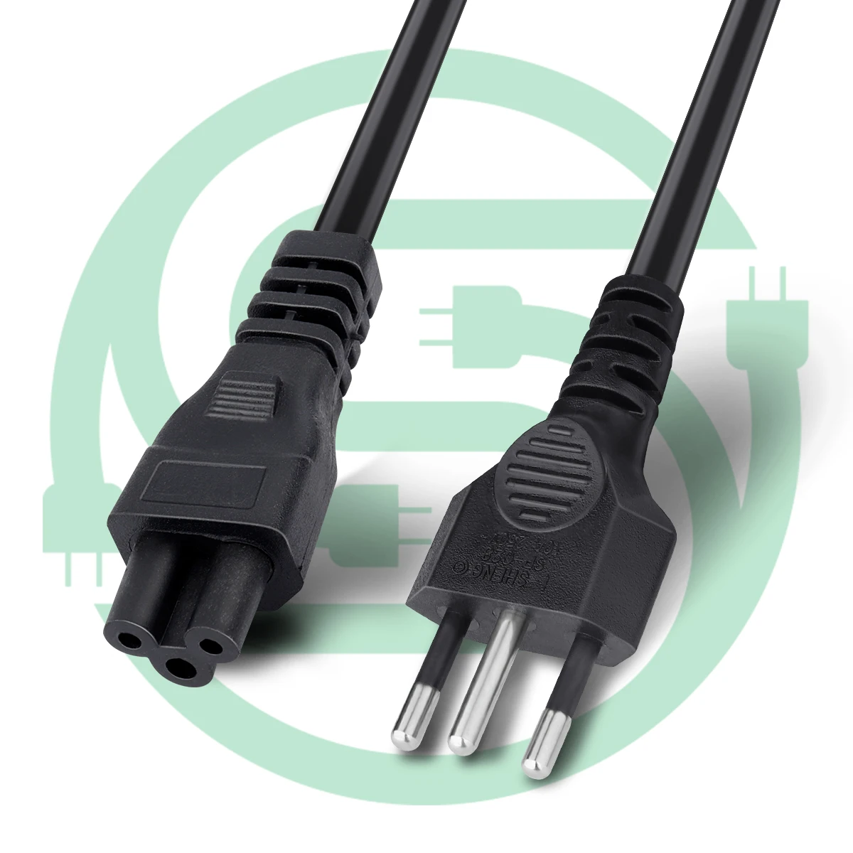 Copper Clad Aluminum IEC C5 Connector Brazilian Plug Cable PVC 3 Pin ...