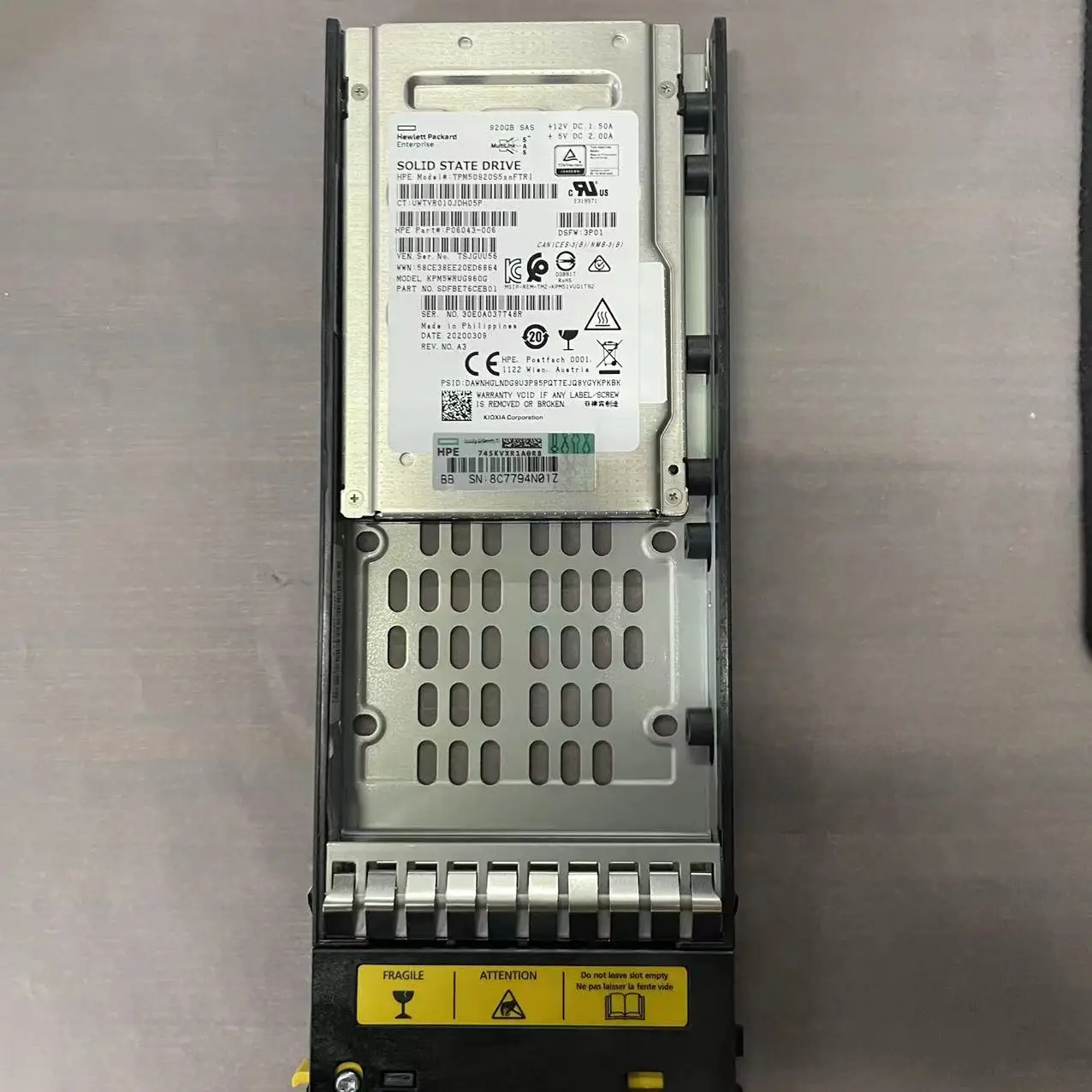 Hpe 3par 8000 R0p66a P08719-001 920gb Sas固态硬盘-2.5英寸小外形固态硬盘r0p66b - Buy 3par 920gb Ssd,Hpe 3par ...