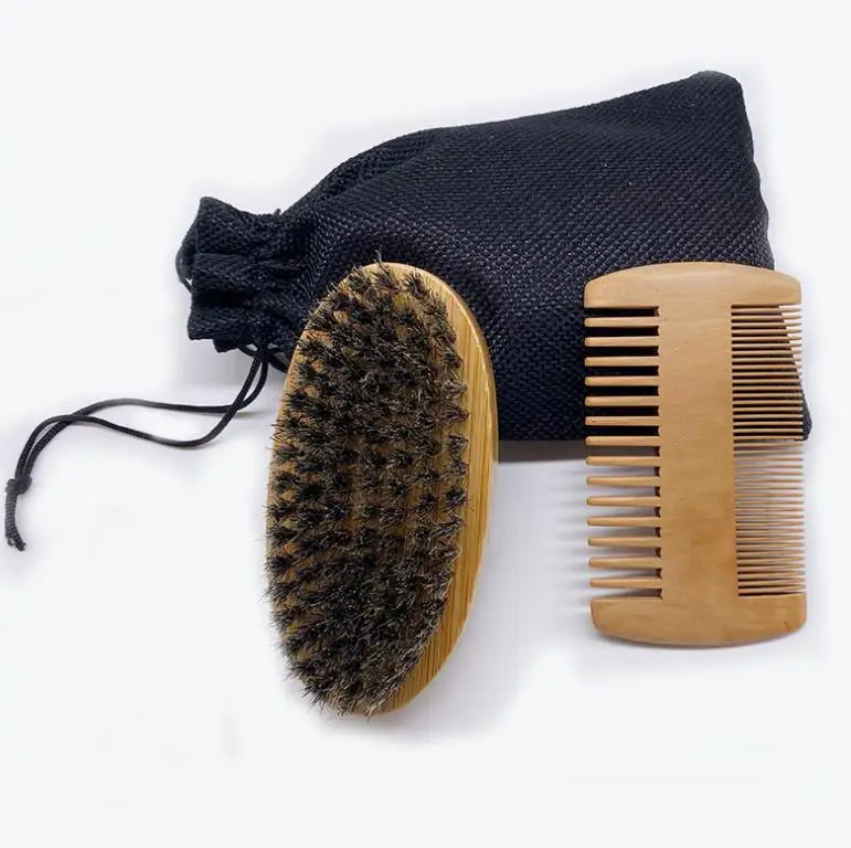 Muxi Gift Box Wood Beard Comb Brush Custom Logo Beard Brush And Comb ...