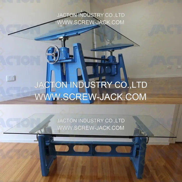 Jacton Adjustable Height Sit Stand Crank Desk Industrial Dining Tables ...