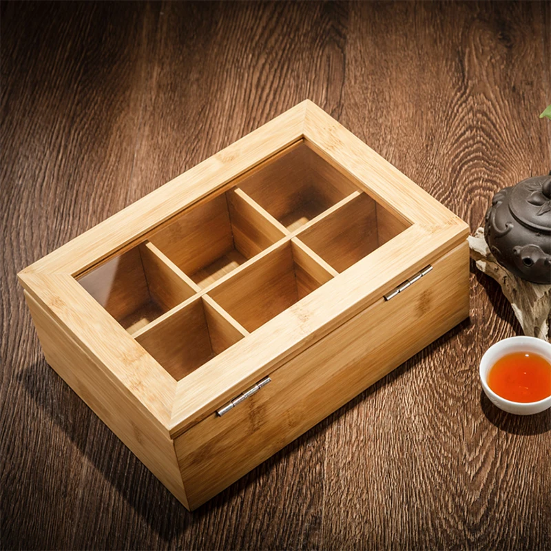Wood Box Wooden Luxury Tea Packaging Box With Window Tea Bamboo 6 ...