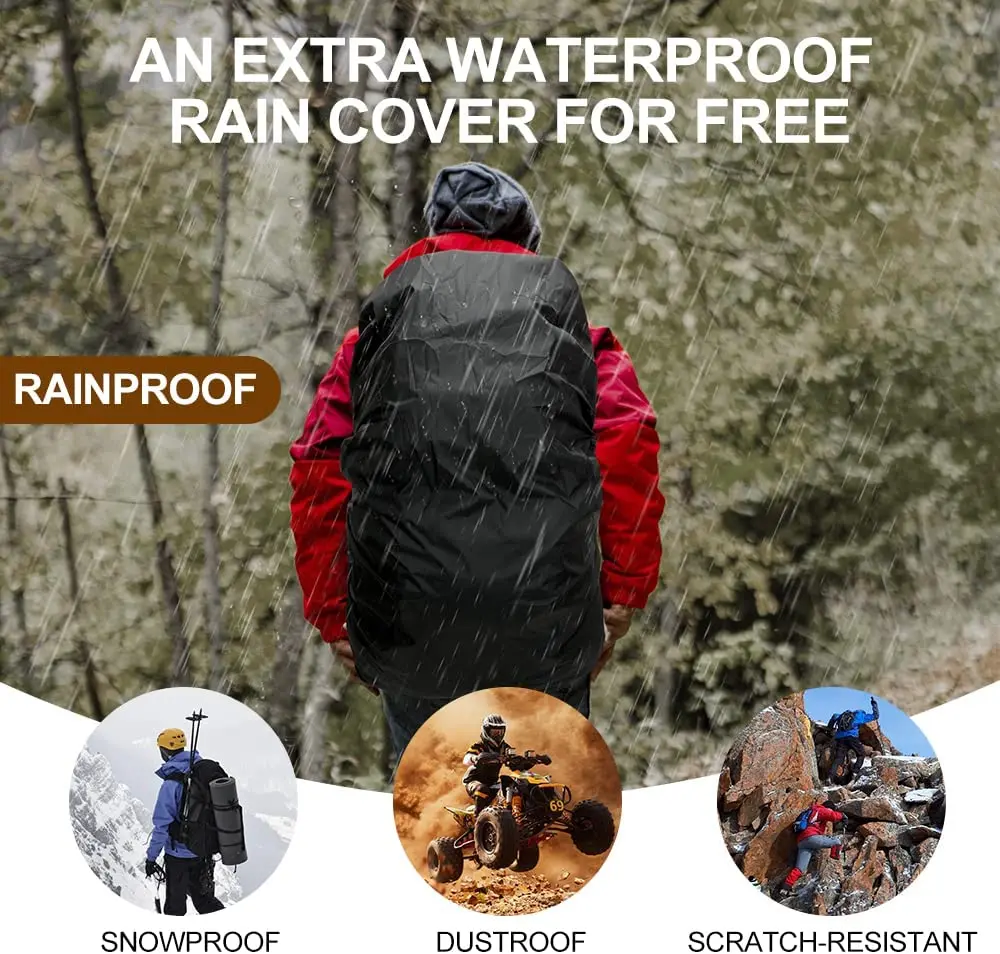 40l Hiking Backpack Inoxto Camping Backpack With Waterproof Rain Cover ...