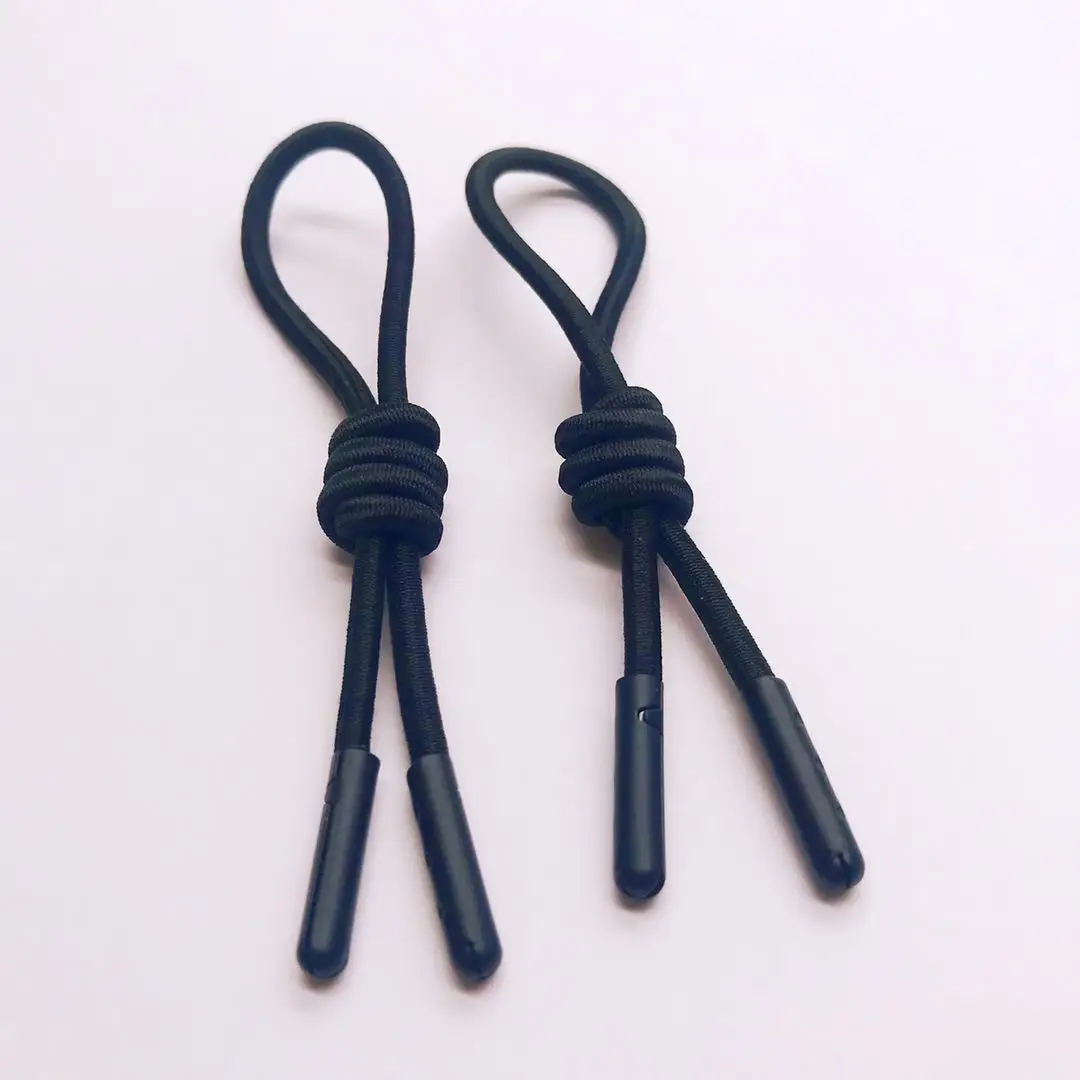 2mm Round Elastic Cord Zipper Puller With Metal Aglets - Buy Bungee ...