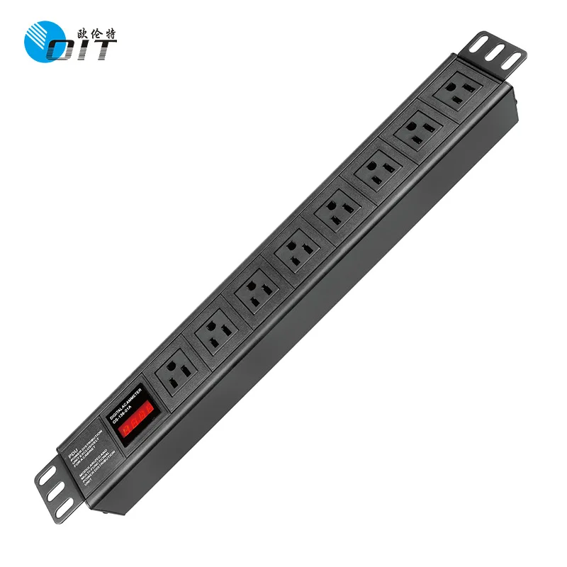 Oit 8 Way Rack Mount Pdu Power Strip Black America Pdu Socket For Data ...