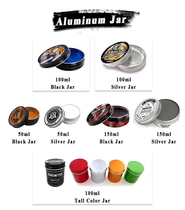 150 Gram Black Aluminum Tins Barber Star Pomade Make Your Brand Natural ...