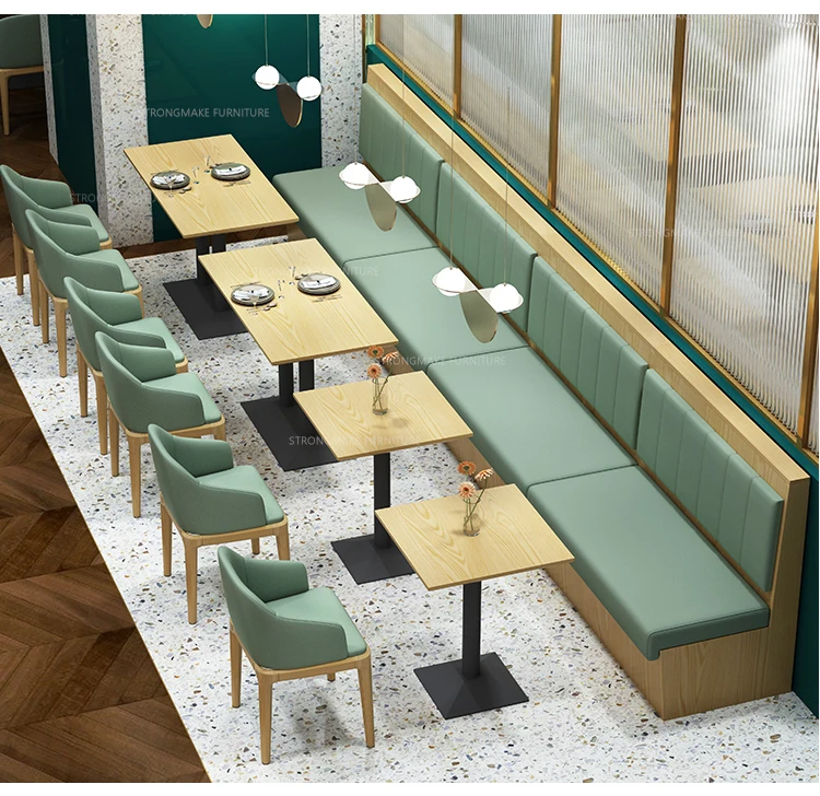 Wooden Long Sofa Para Restaurantes Cafe Sofa Chair Custom Made Cafe ...