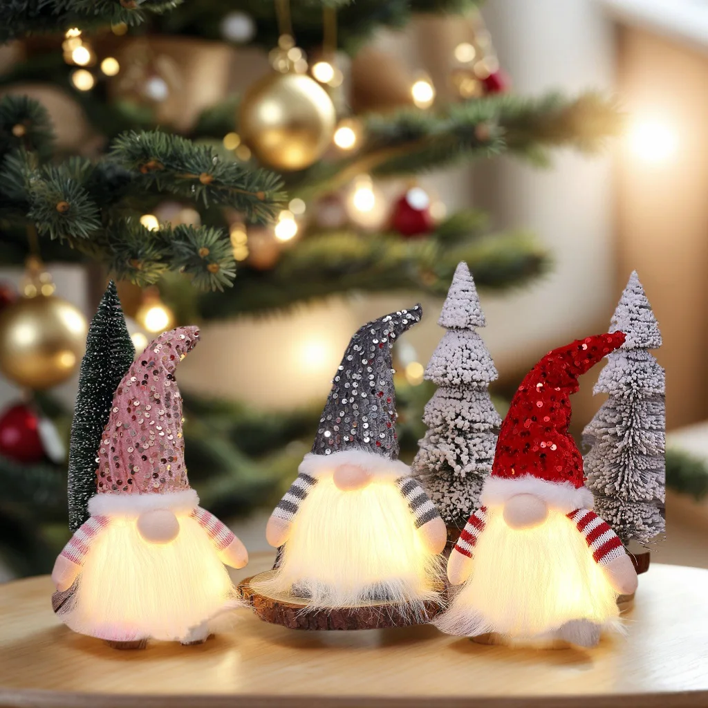 Handmade Rudolph Red-Nosed Reindeer Dwarf Doll Light Faceless Forest ...