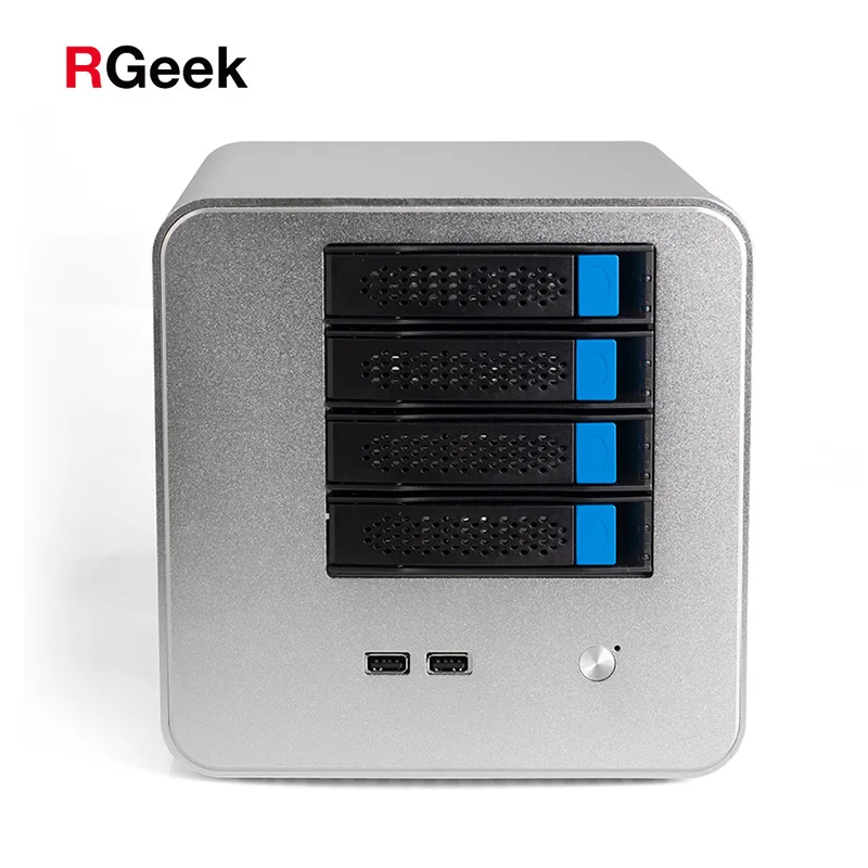 RGeek NAS04B Mini ITX NAS Case - 4 Bay 3.5" HDD Hot Swap, Aluminum PC ...