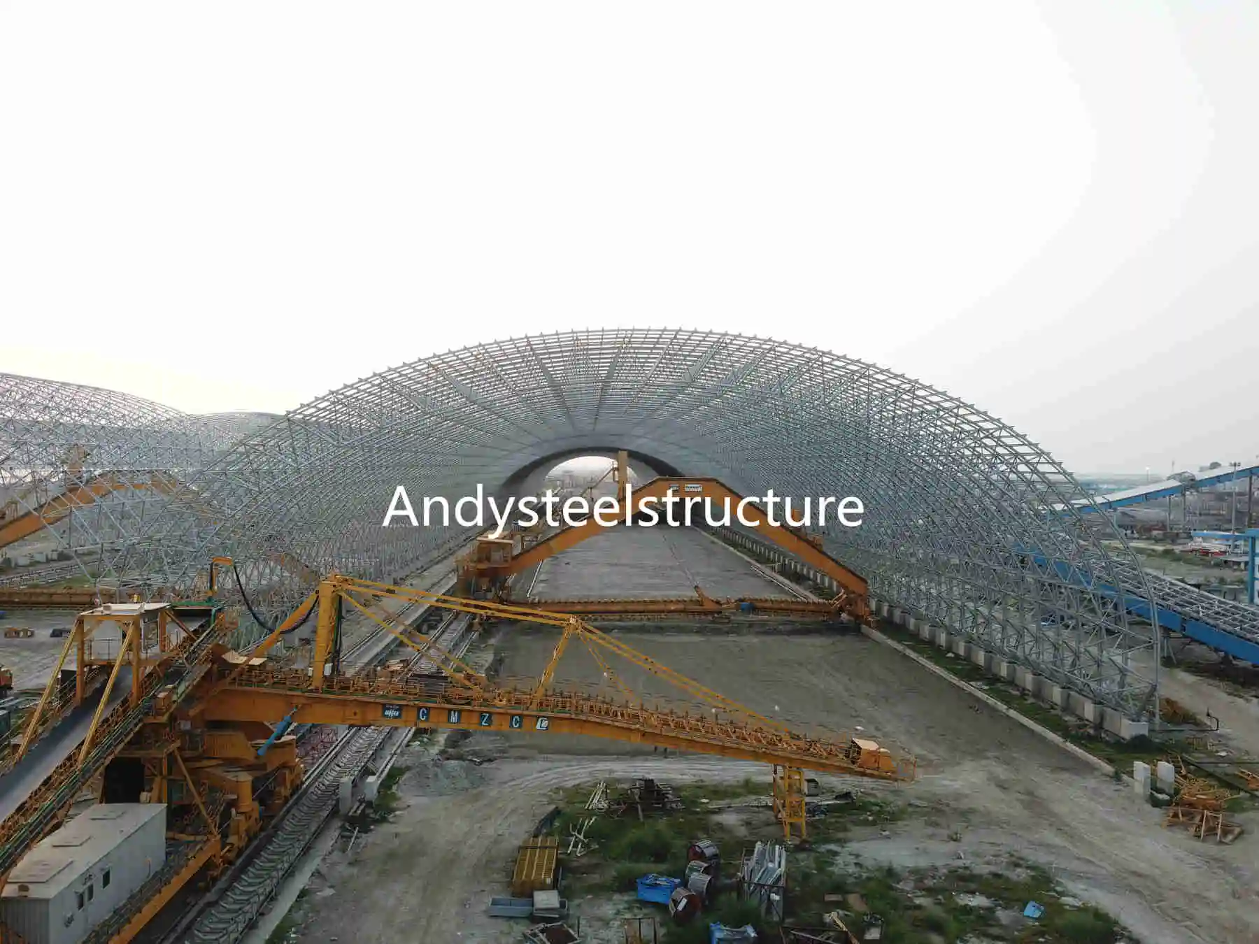 Prefabricated Metal Arch Building Space Frame Bolt Ball Nodes Coal Shed ...