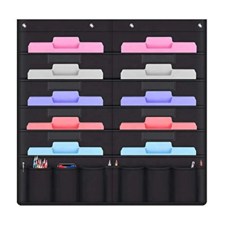 15 Pocket Chart Wall Mount 15 Tier File Folder For Desk File Calendar ...