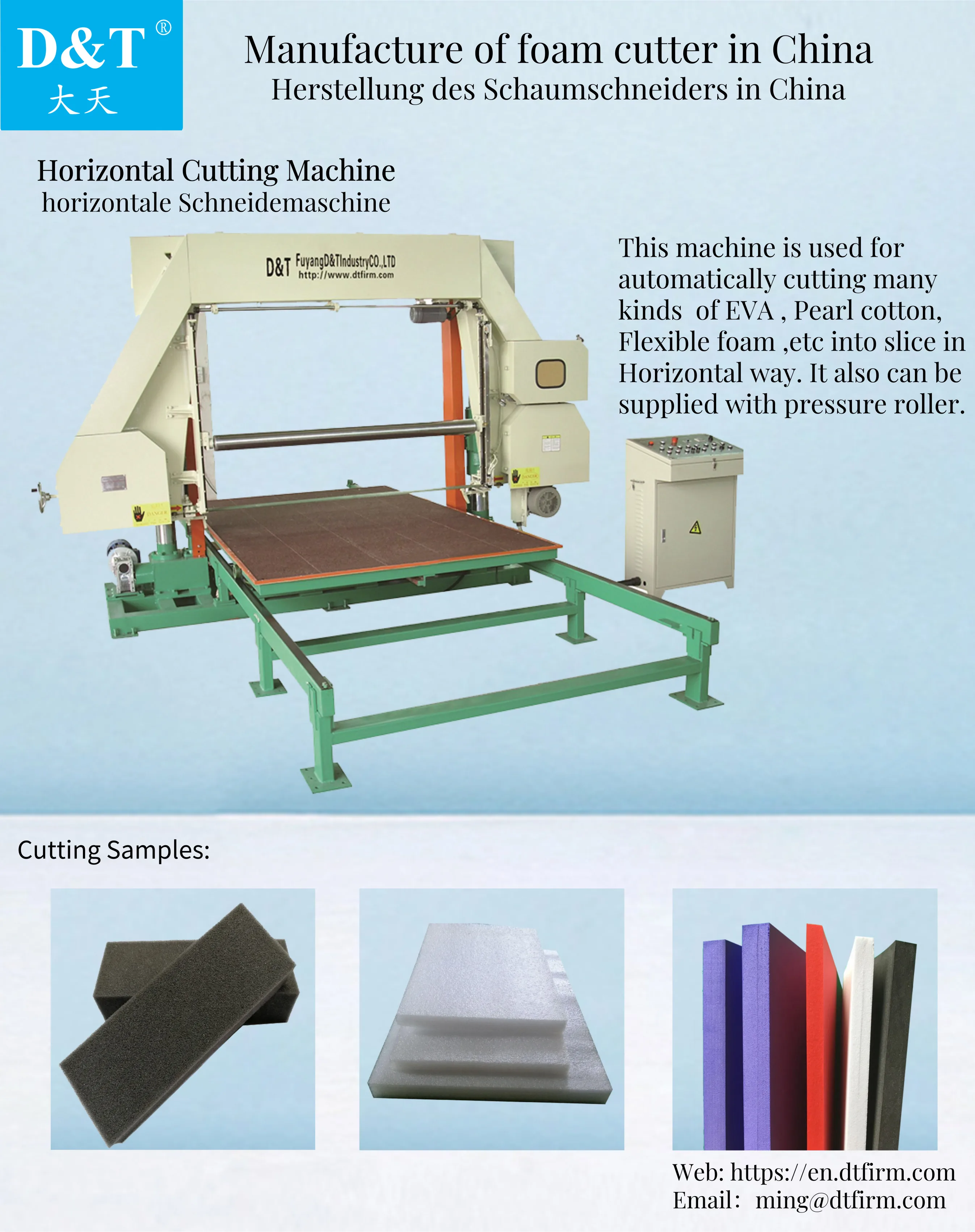 Horizontal Foam Sponge Cutting Machine with CE Certification